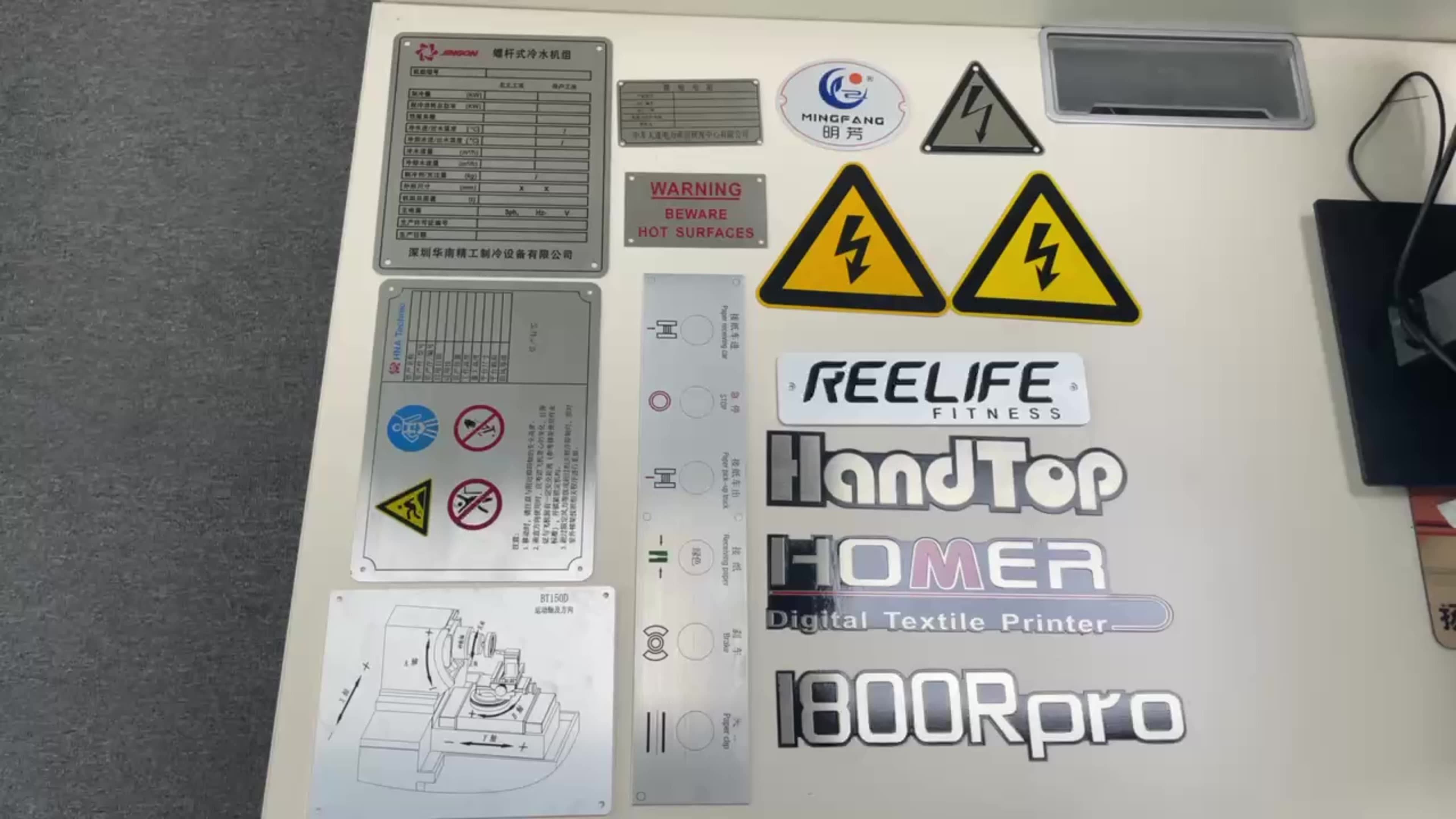 Custom Laser Engraved Aluminum Machine Nameplate Etching Metal Label ...