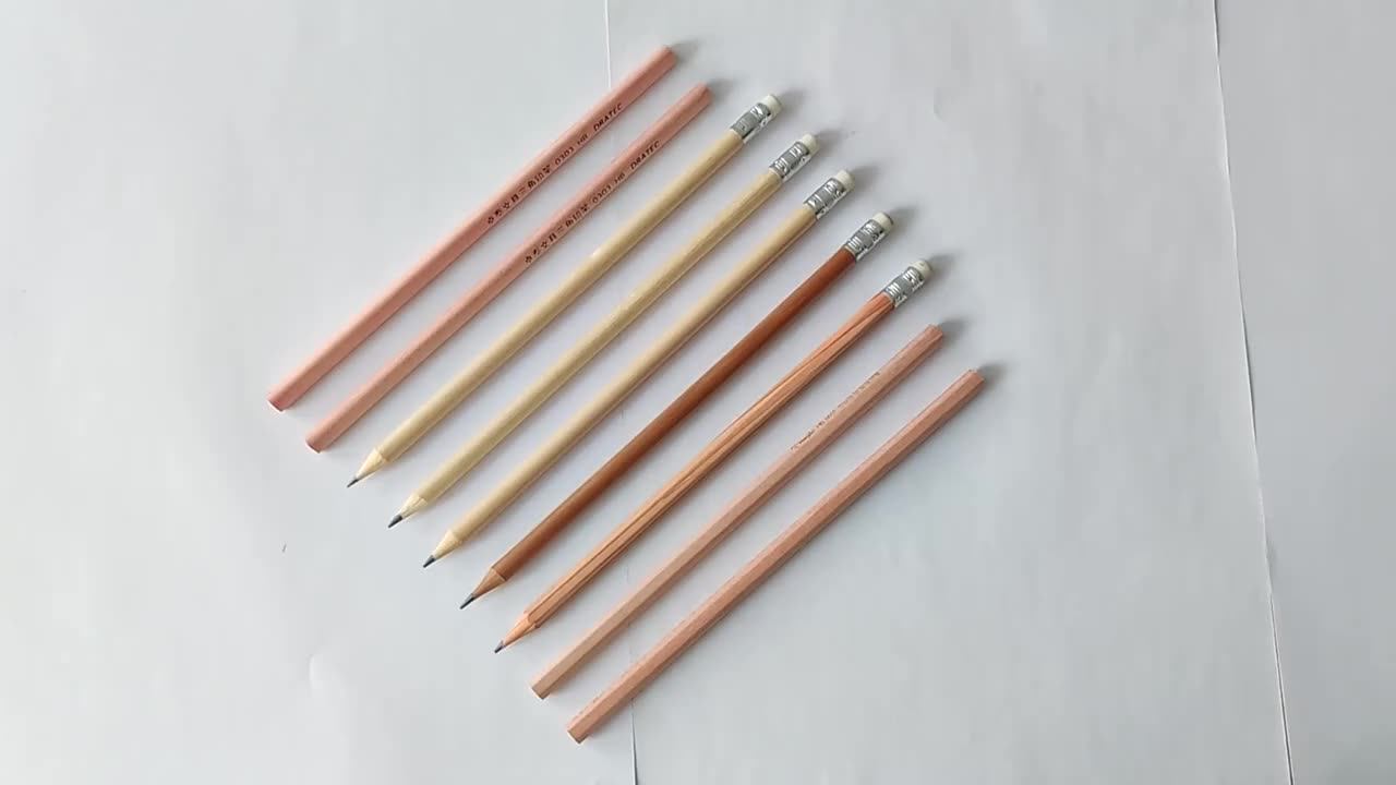 Wood-cased Sketching Pencil With Eraser,Natural Wood Grain Graphite Hb ...