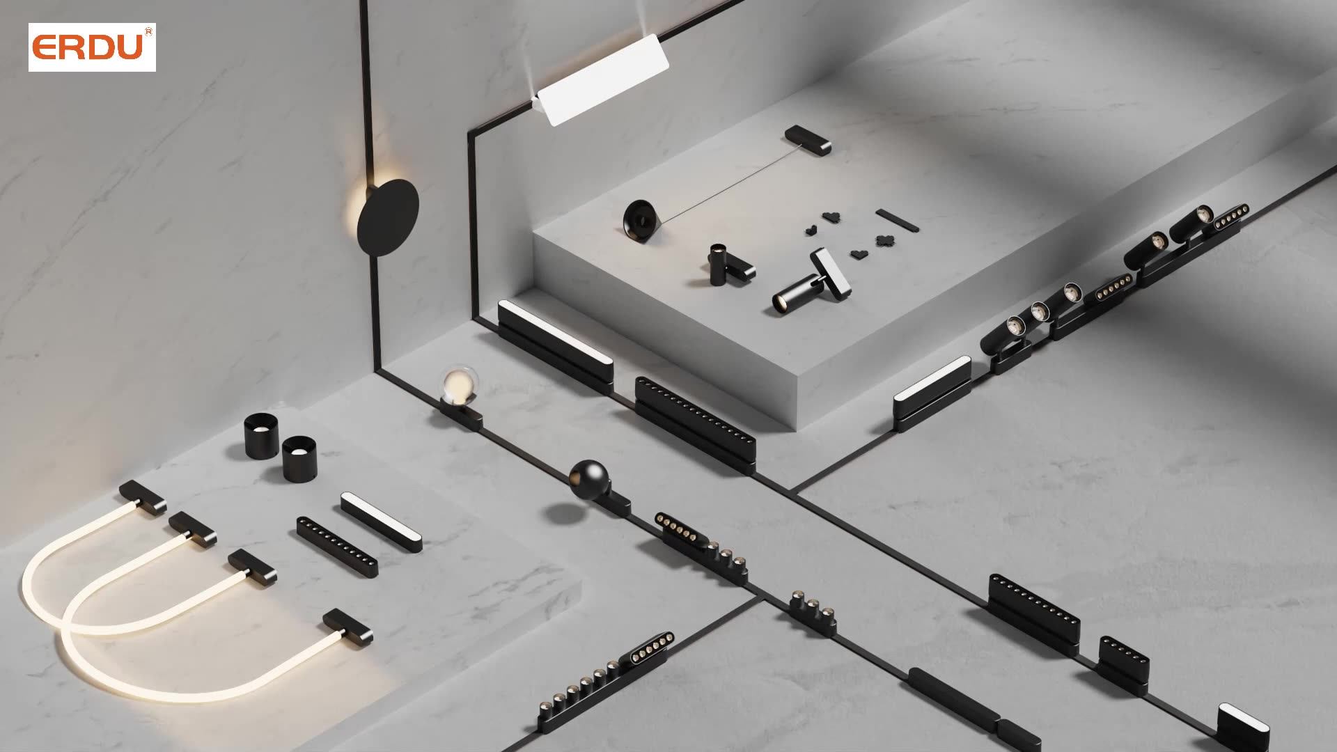 Erdu Modern Design 24v Belt Track Lights Villa Decoration Tuya Zigbee ...