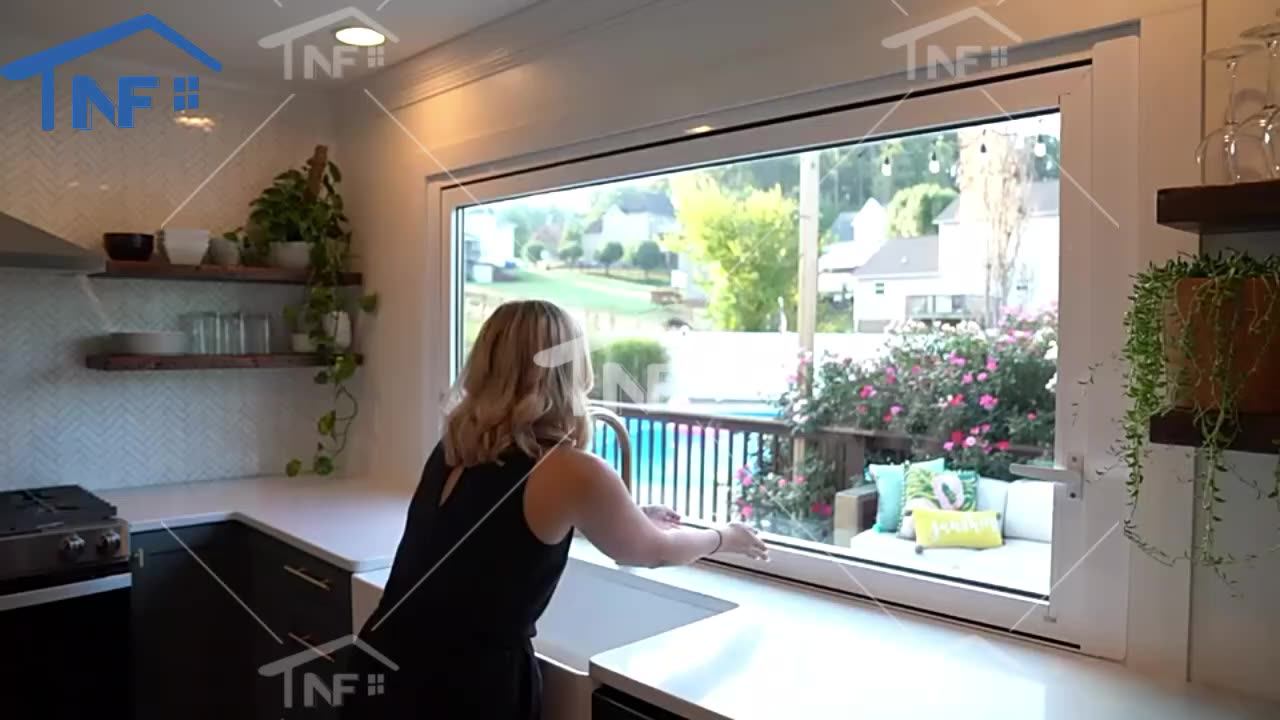 Thermal Break Aluminium Gas Strut Pass Through Windows Top Hung ...