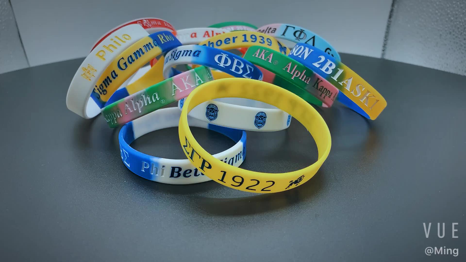 Blue Color Phi Beta Sigam Fraternity 2- Pack Silicone Bracelet Sorority ...