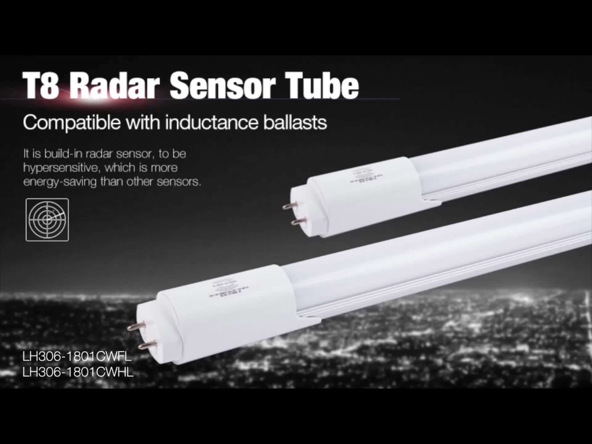 Factory Smd2835 18w T8 Led Radar Motion Sensor Tube Light For Parking ...