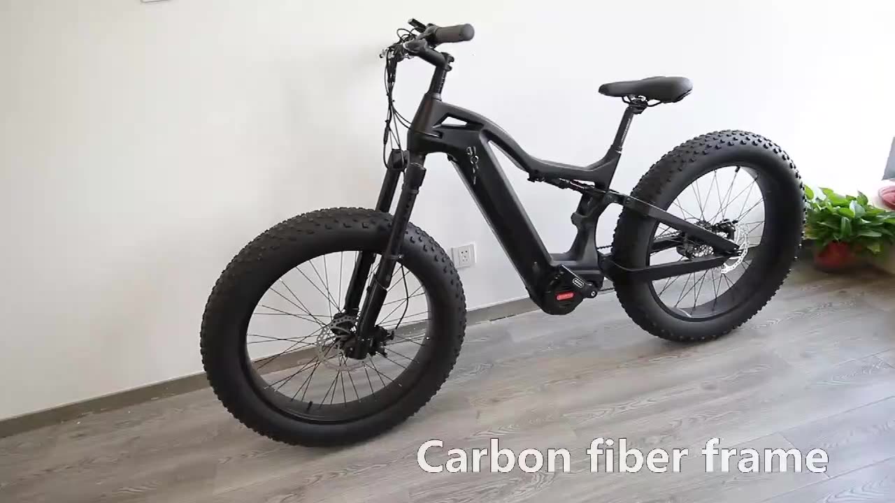 Gonped Carbon Fiber Full Suspension Bafang M620 26inch Fat Tire Mid Drive Carbon Bike Off Road ...