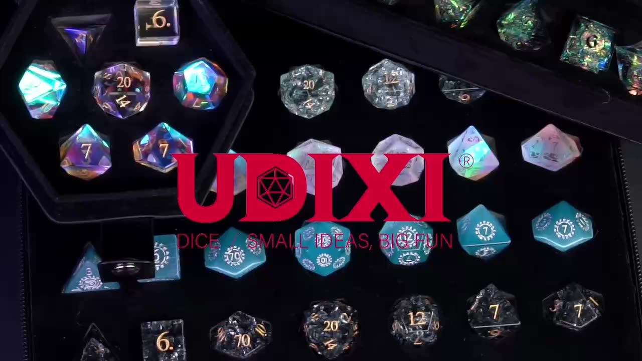 Udixi Custom Dnd Sharp Edge Resin Dice Polyhedral Dungeon & Dragon Dice ...