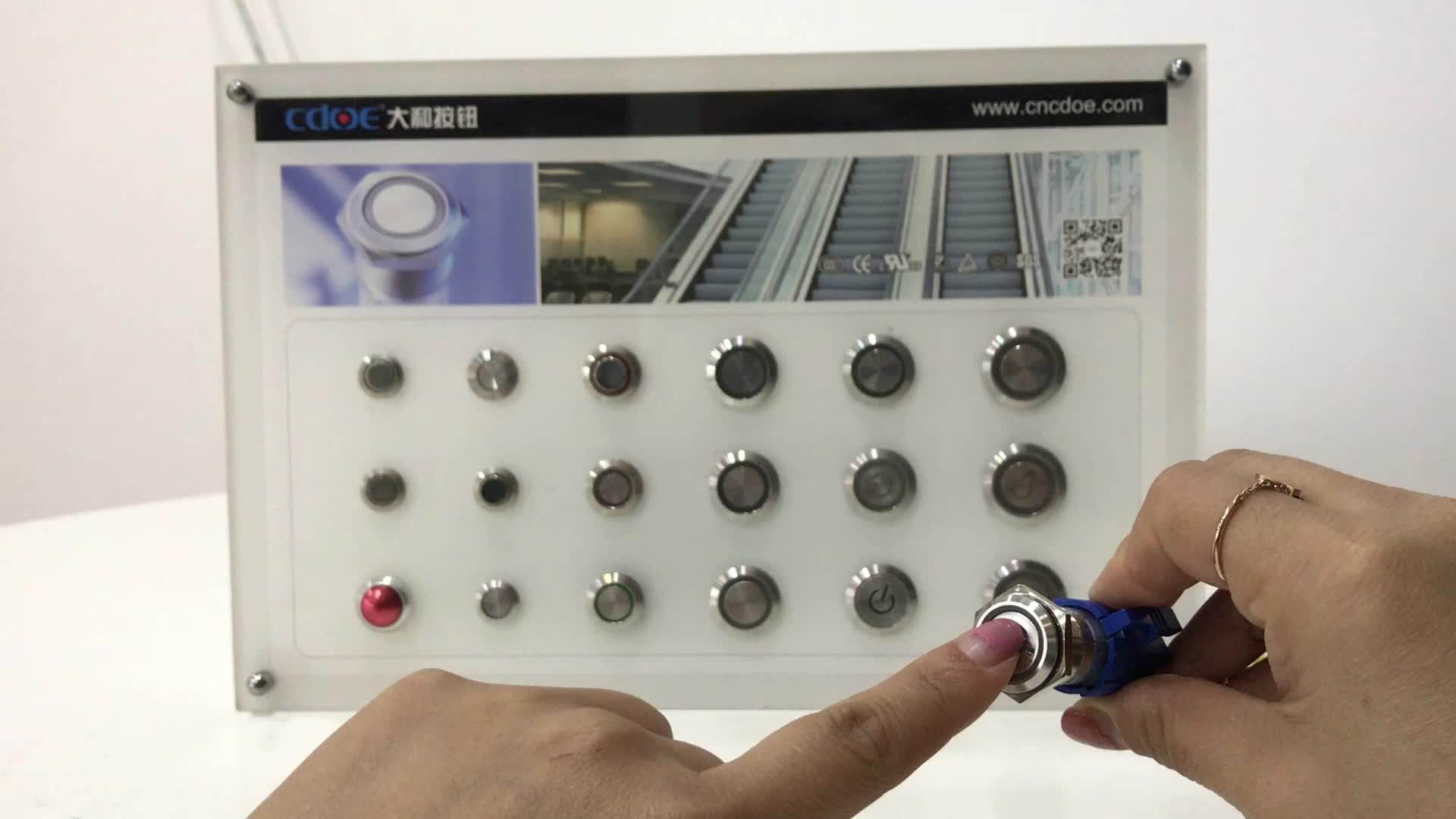 Cdoe High Round Head 16mm Metal Waterproof Dot Illuminate Push Button ...