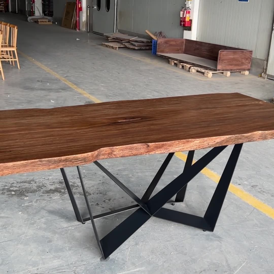 Sheesham Wood Rustic Conference Table Live Edge Wooden Large Size ...