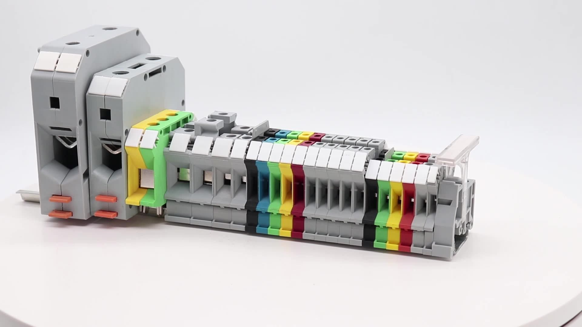 Uk2.5สกรูเทอร์มินัลบล็อก Uk2.5b Din Rail Terminal Uk2.5n ฟีดผ่านลวด ...