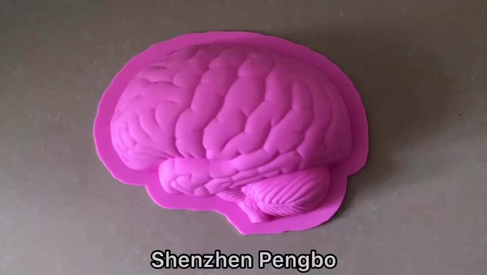 Human Brain Shape Pan Baking Silicone Halloween Cake Mold Food Grade ...