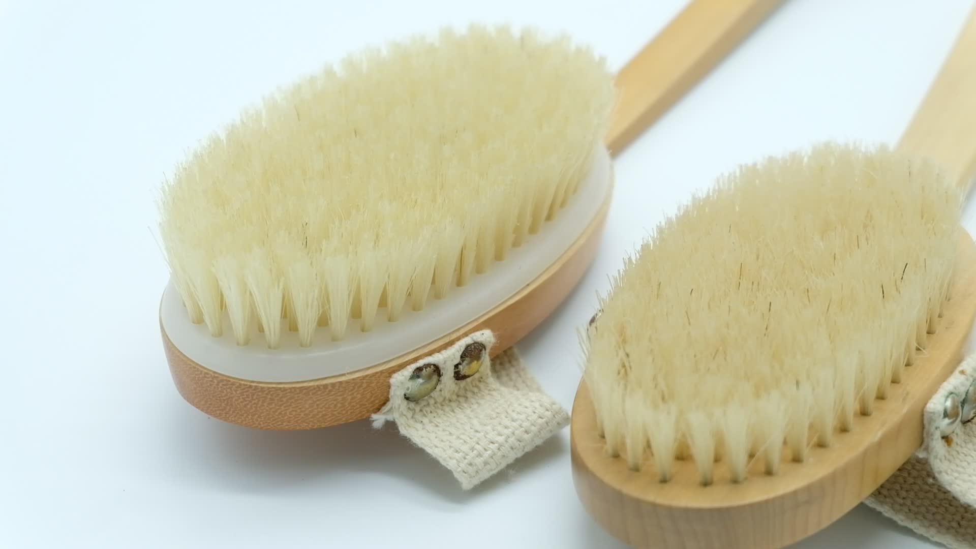 Wooden Round Shape Dry Body Brush With Ld-sts-a - Buy Body Brush For ...