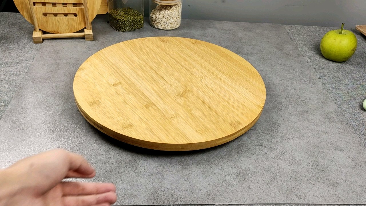 Natural Bamboo Kitchen Rotating Table Serving Plate Rotating Bamboo ...