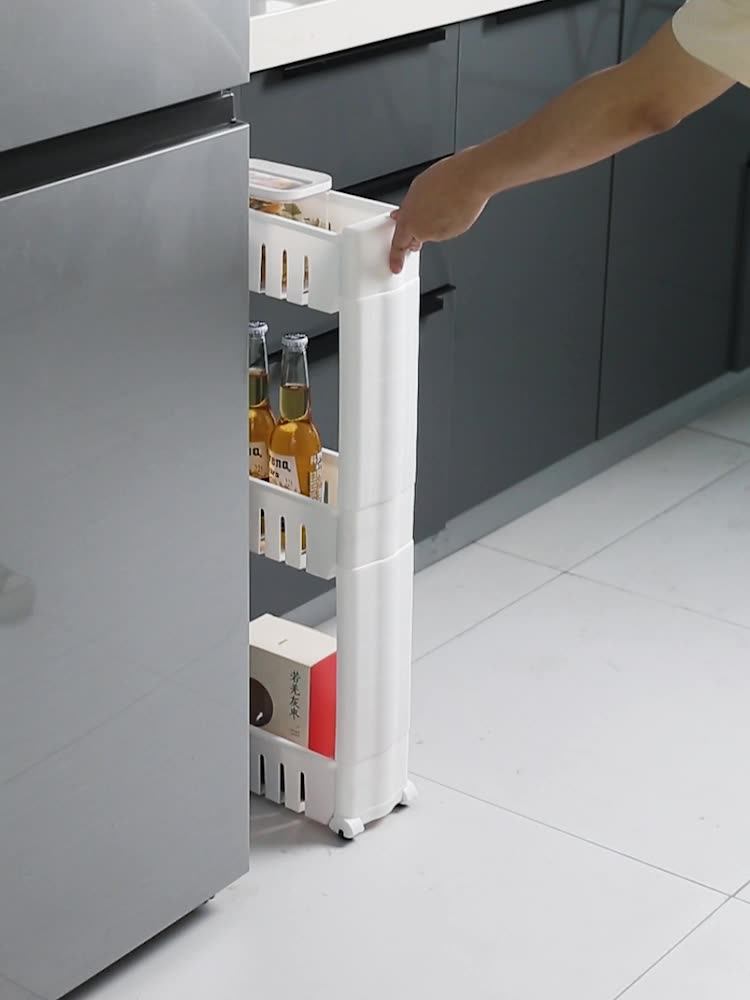 Slim Slide Out Storage Tower Rack Mesh Rolling Organization Serving ...