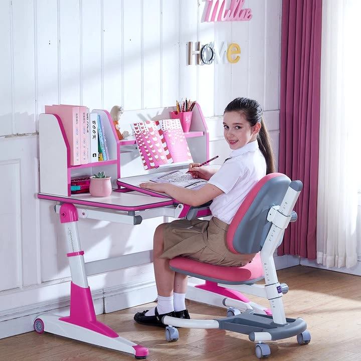 Ergonomics Wood Children Desk And Chair Home Furniture Height ...