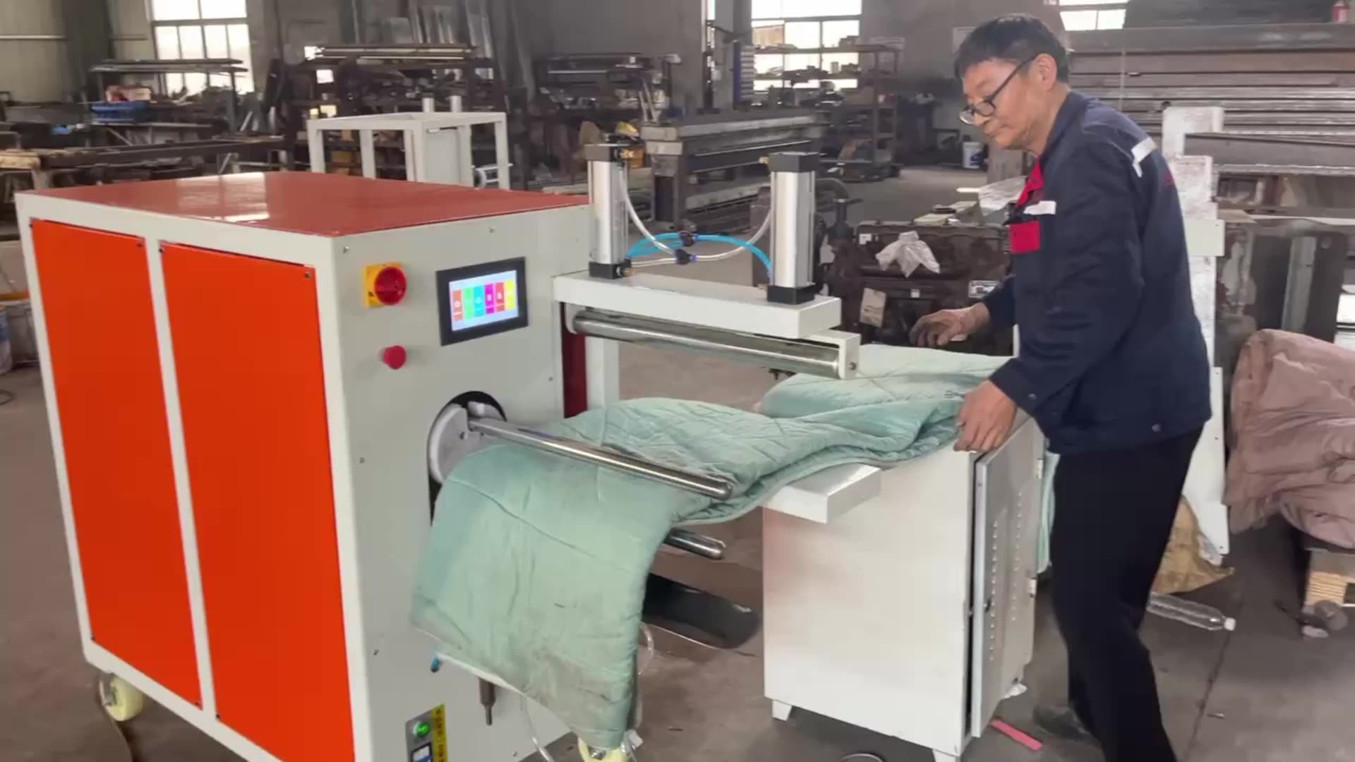 Automatic Mattress Roll Packing Machine Roll Pack Machine Quilt Pillow ...
