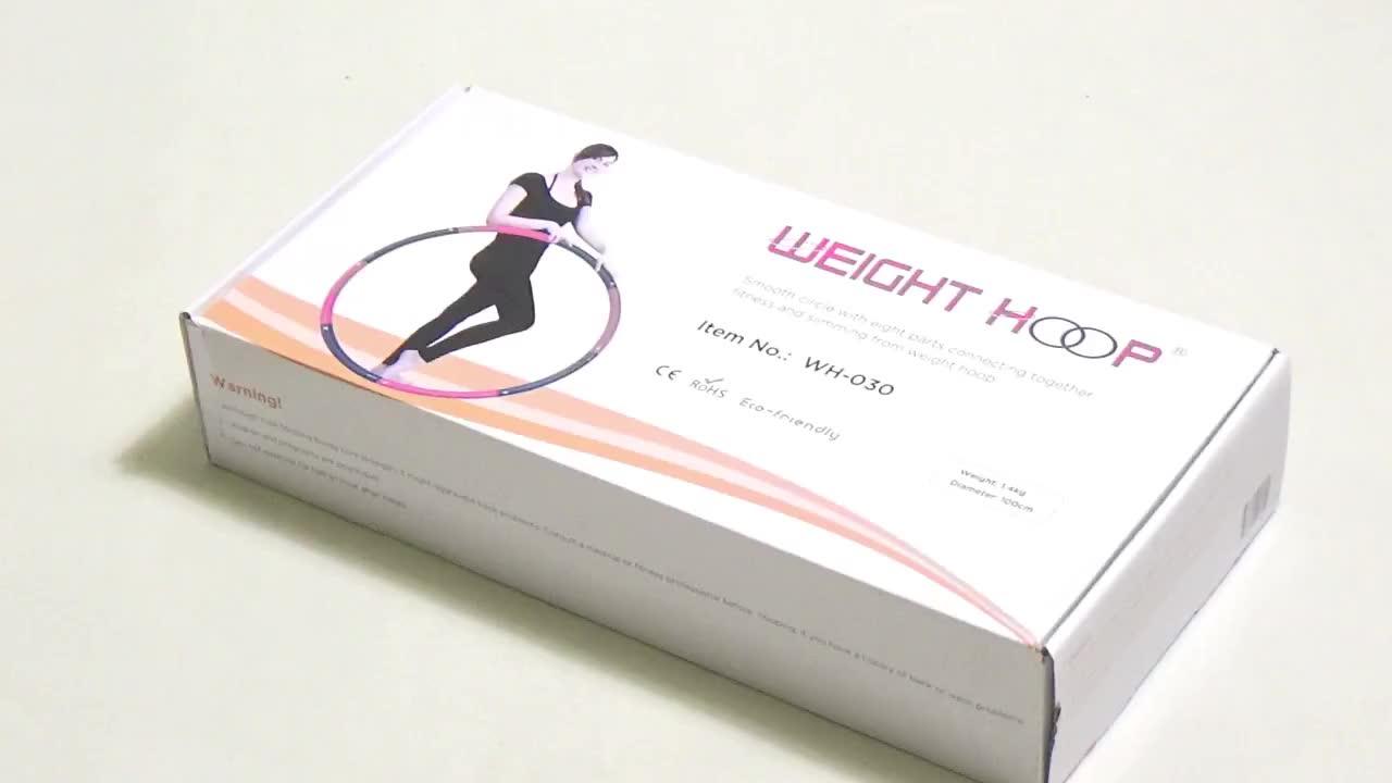 Power Hoolah Hoop Fitness 1.2kg Wavy Foam Massage Weighted Hoola Hoop ...