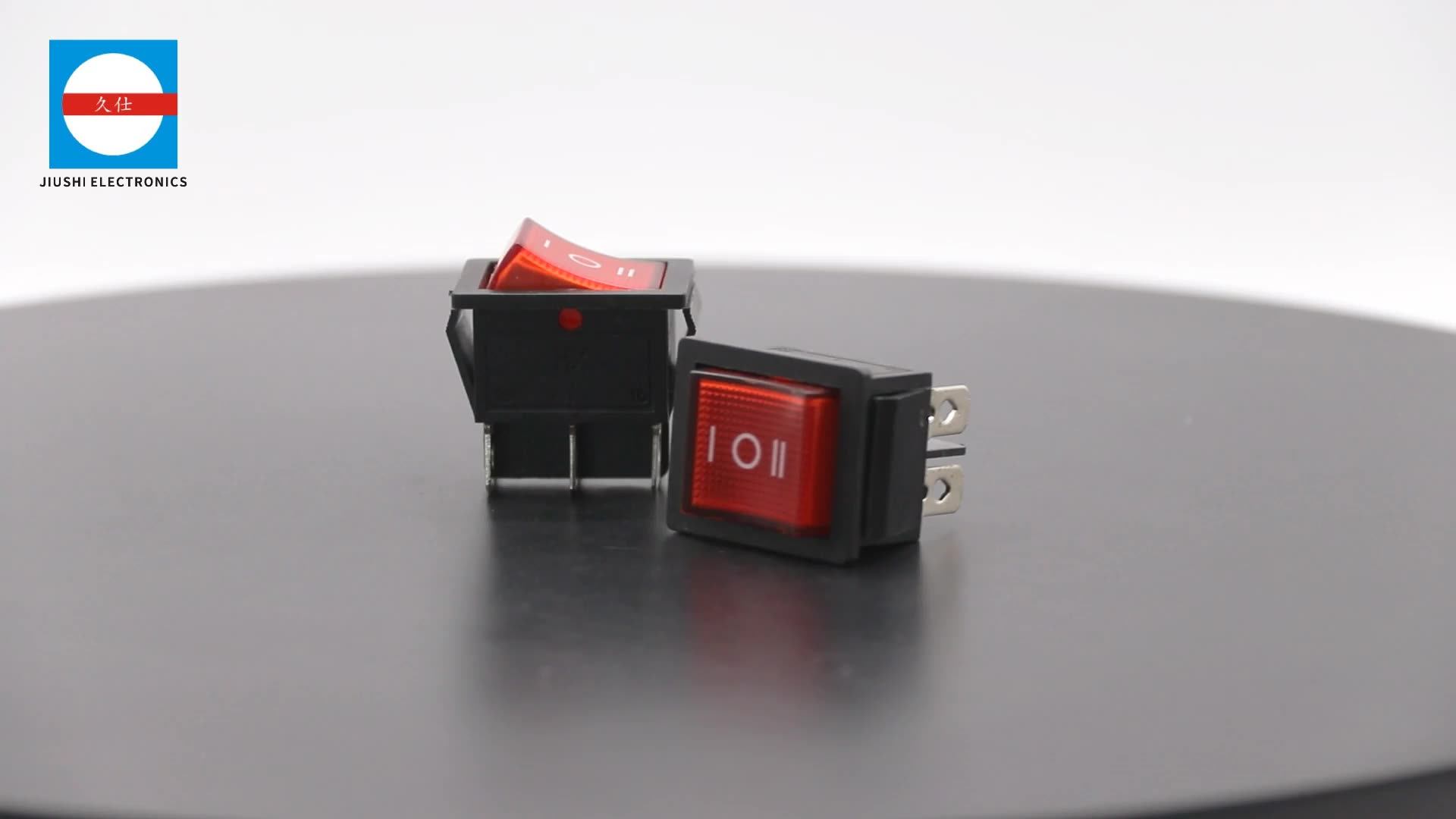 Kcd4-203n 6pins Rocker Switch Red Cover On Off On 3 Position Power ...