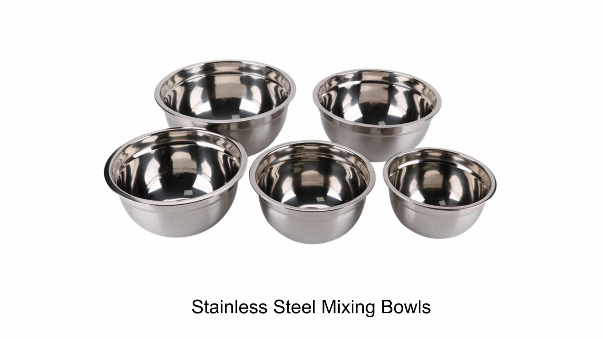 Leatch Stainless Steel Mixing Bowls Set Of 5 Different Sizes Bowls ...