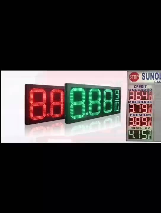 Remote Control Outdoor Led Digital Number Sign Led Gas Station Price ...