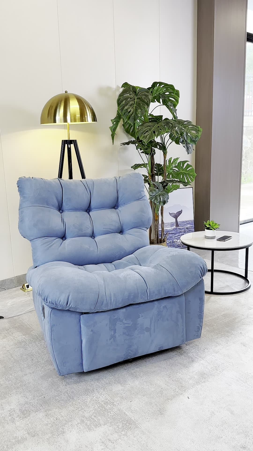 Modern Leisure Nap Cloud Style Recliner Chair Set Electric Reclining ...