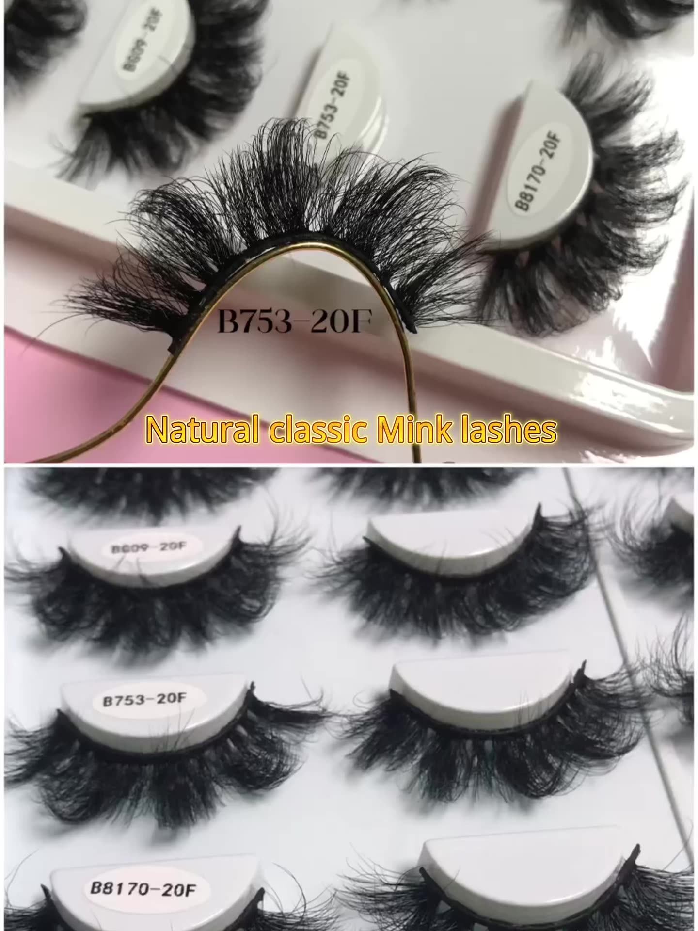 Wholesale Human False Eyelashes Cils 20mm Lash Fluffi Pestaas Mink ...