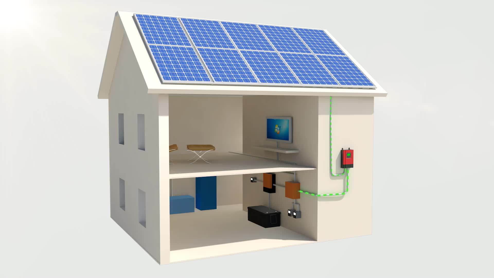 5kw 10kw 20kw 3phase Solar Panel System 10kw Home Mppt Panel Hybrid ...