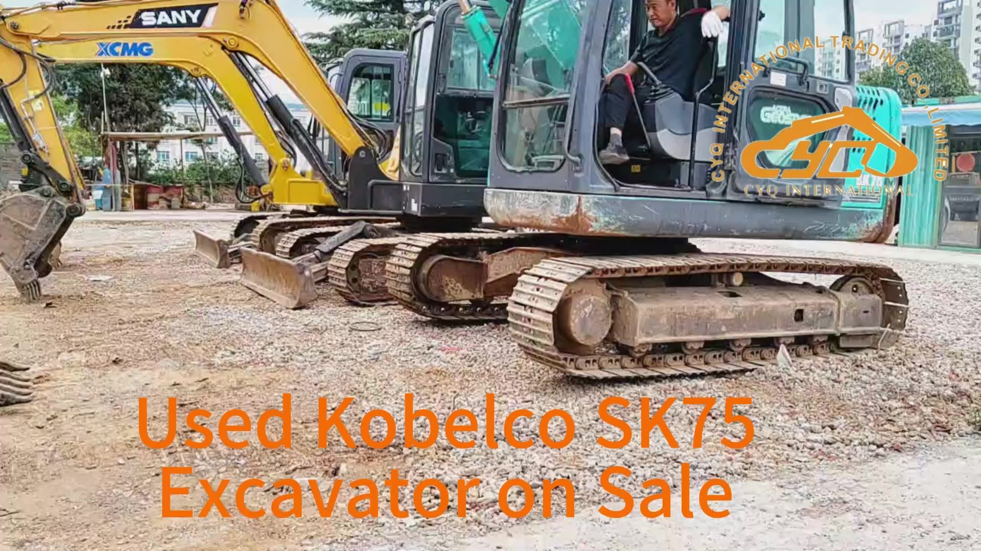 Original Paint Kobelco Sk75-8 Hydraulic Crawler Excavator 7ton Mini ...
