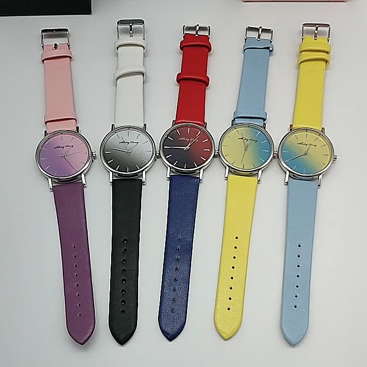 Fashion Fresh Belt Watch Lady Watch Candy Color Changing Color Student ...