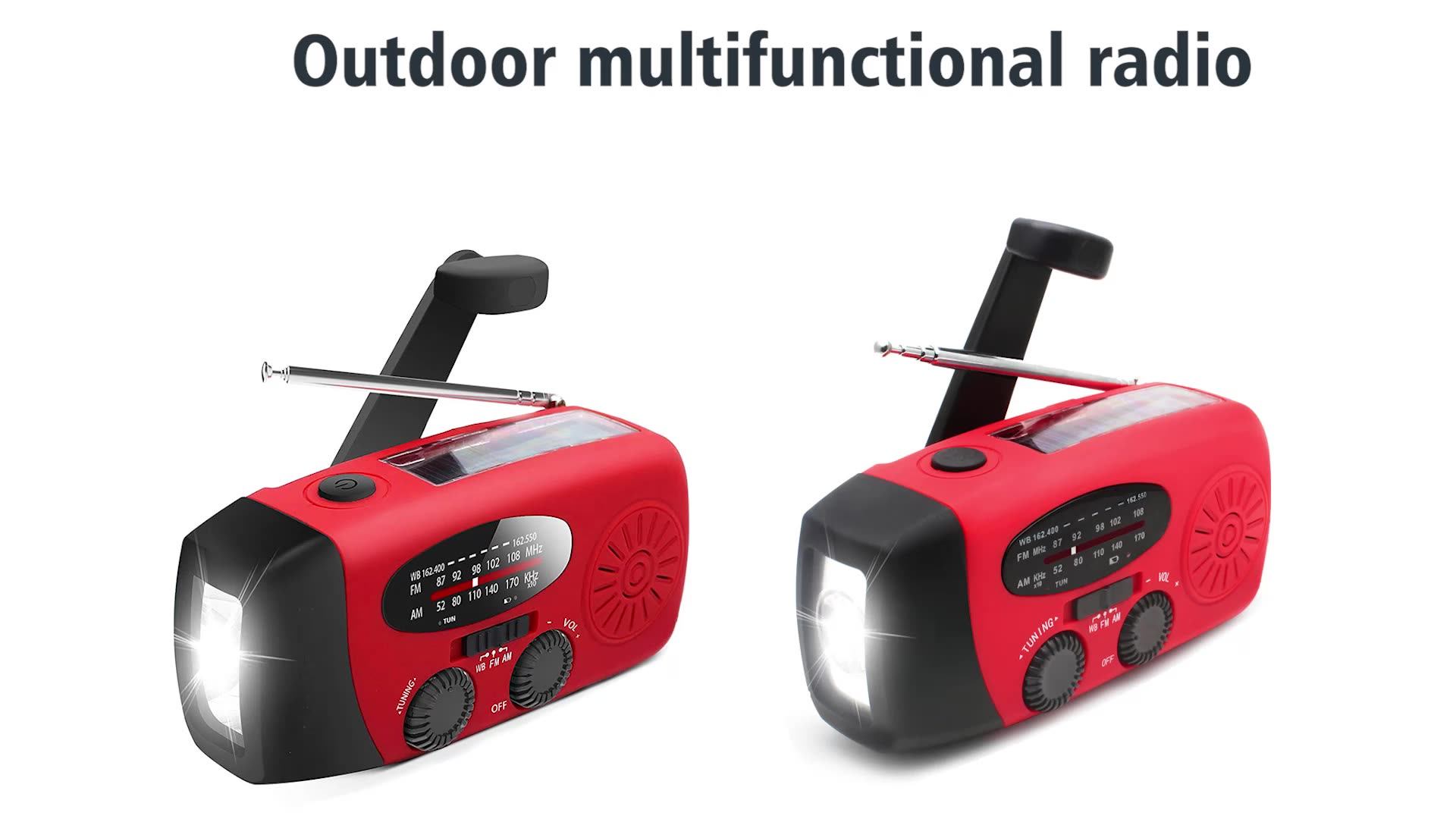 Portable Solar Powered Hand Winding Charge Solar Flashlight Hand Crank ...