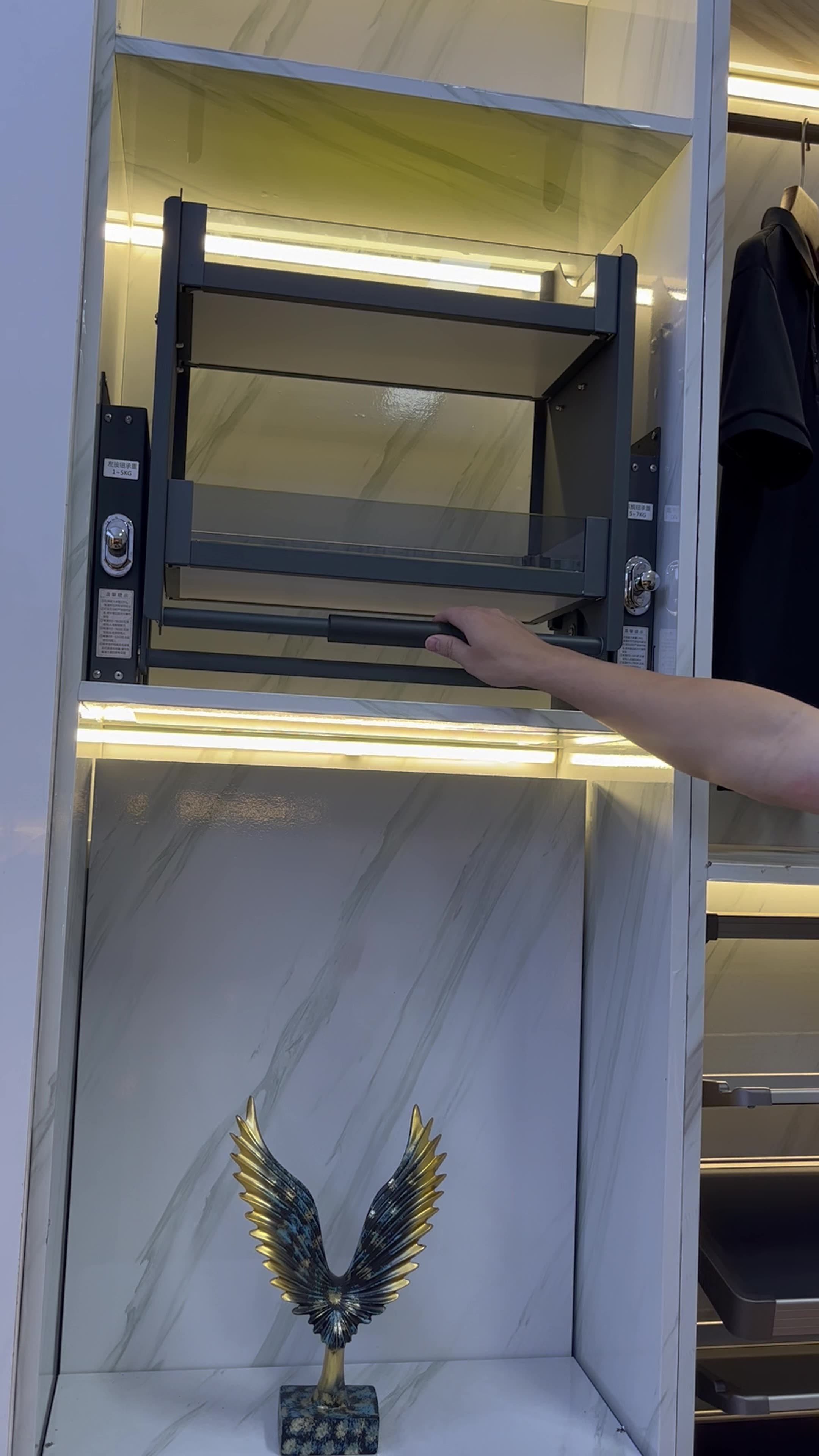 Guote Pull Down Kitchen Cabinet Shelves Bowl Dish Rack Lifting Elevator ...