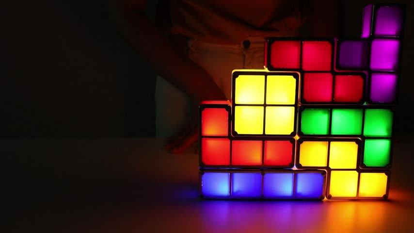 Diy Stackable Led 7 Colors Interlocking Induction Novelty Desk Lamp For ...