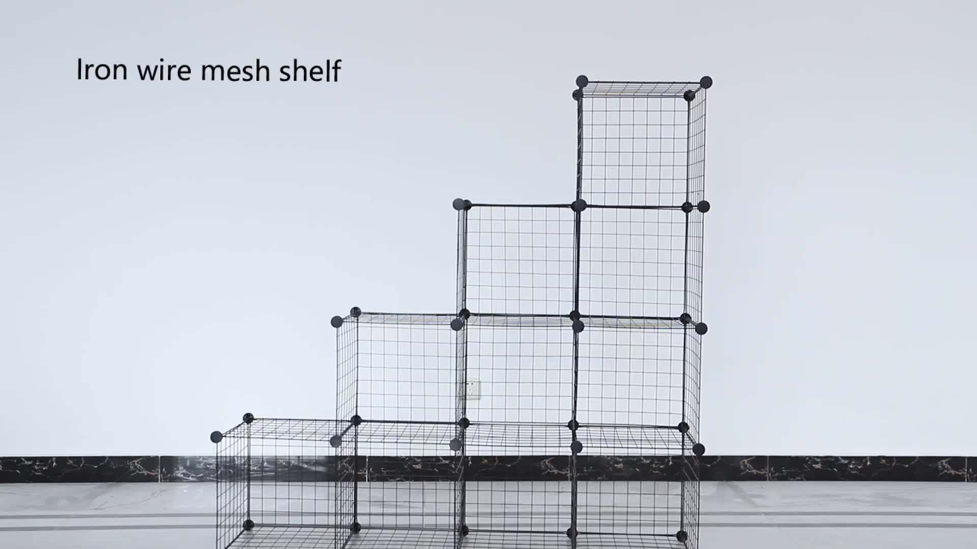 Metal Wire Storage Cubes,Diy 9 Cubes Closet Cabinet And Flower Shelf ...