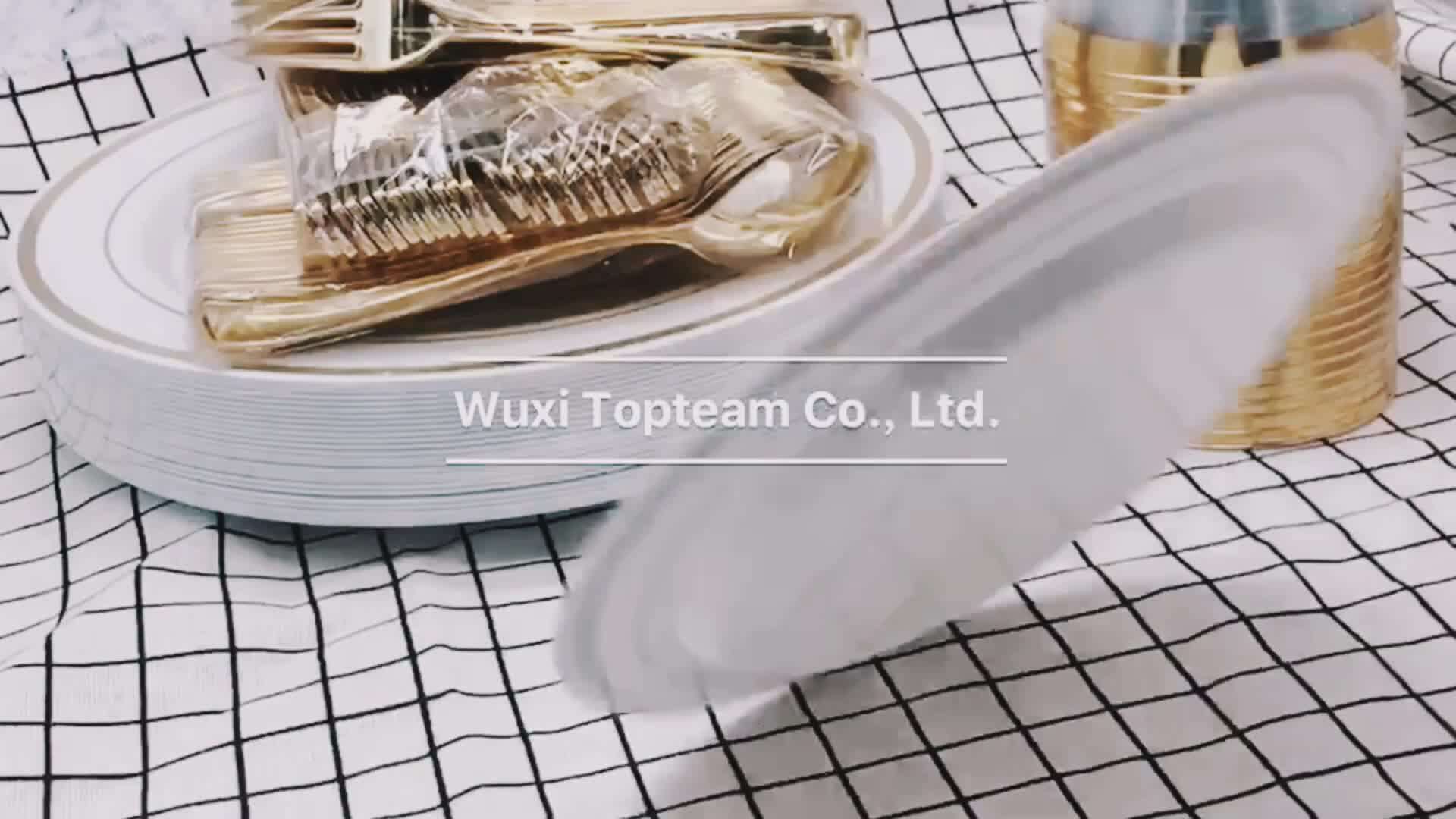 Luxury Elegant 25 Guests Replay Disposable Plastic Cups Cutlery Ware ...