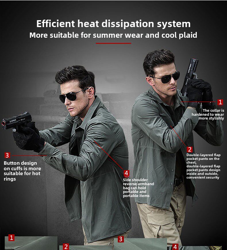 Huanlong Outdoor Agent Clothing Summer Tactical Quick-Drying Shirt Long ...