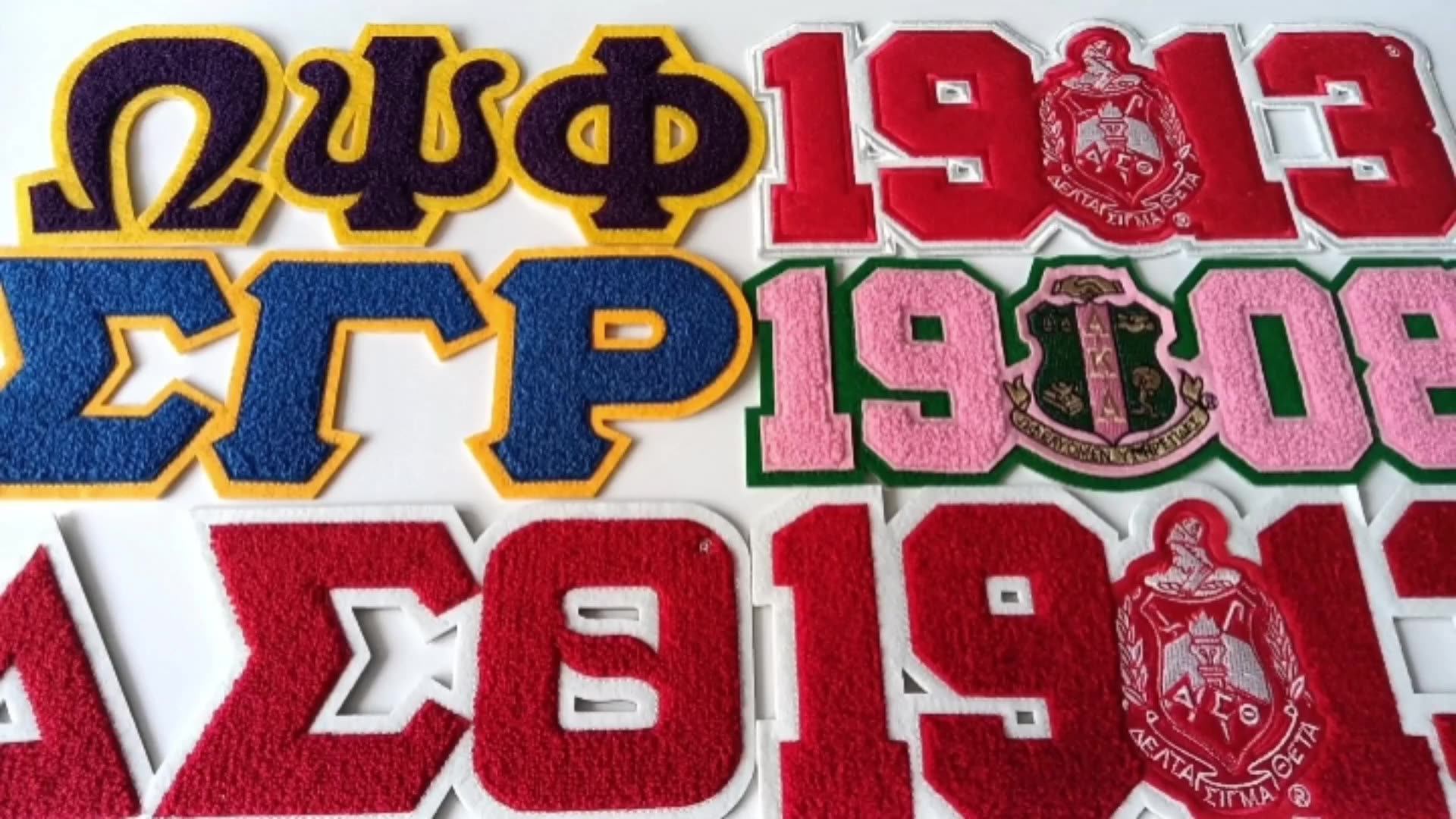 Chenille Greek Letters Hoodie Alpha Soror Patch Zeta Phi Beta Patches ...