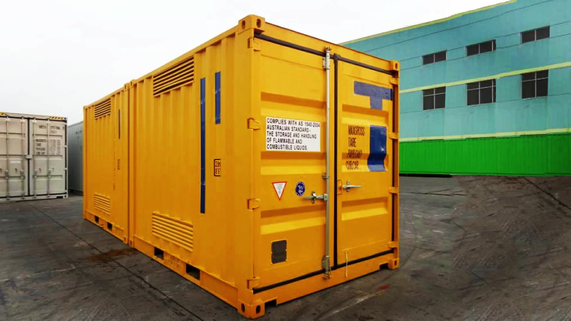 Bunded Floor Side Door Opening 20ft 20 Ft Hazardous Chemical Dangerous ...