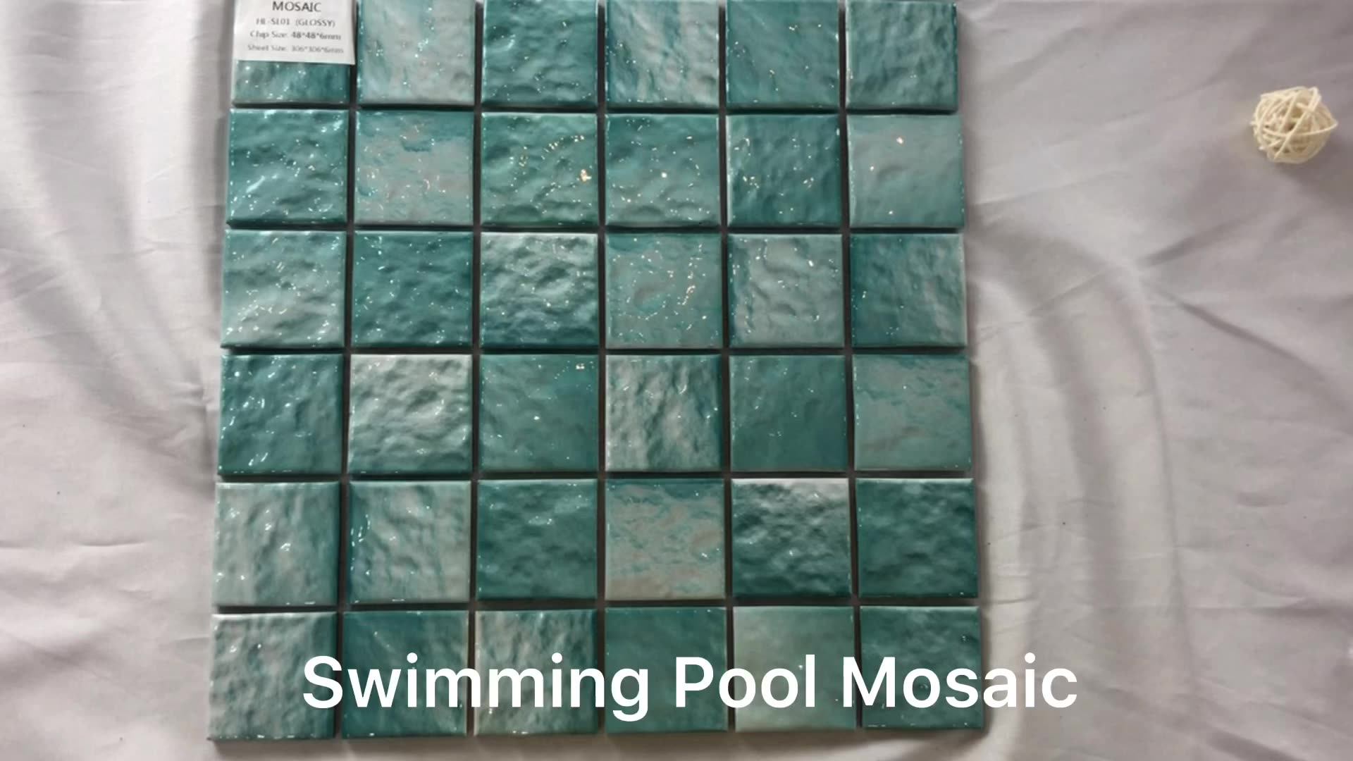 New Products 306*306mm Green Glazed Mosaic Tiles For Swimming Pool ...