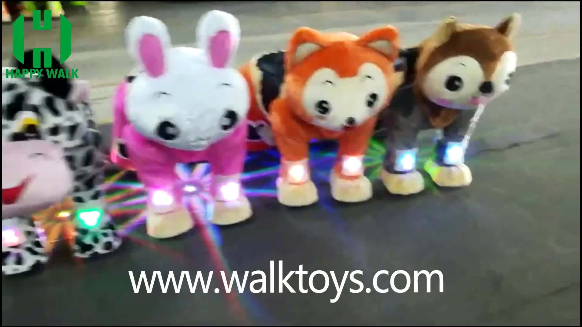 Hi Battery Operated Animal Ride Plush Zoo Animal Horse Electric Bike ...