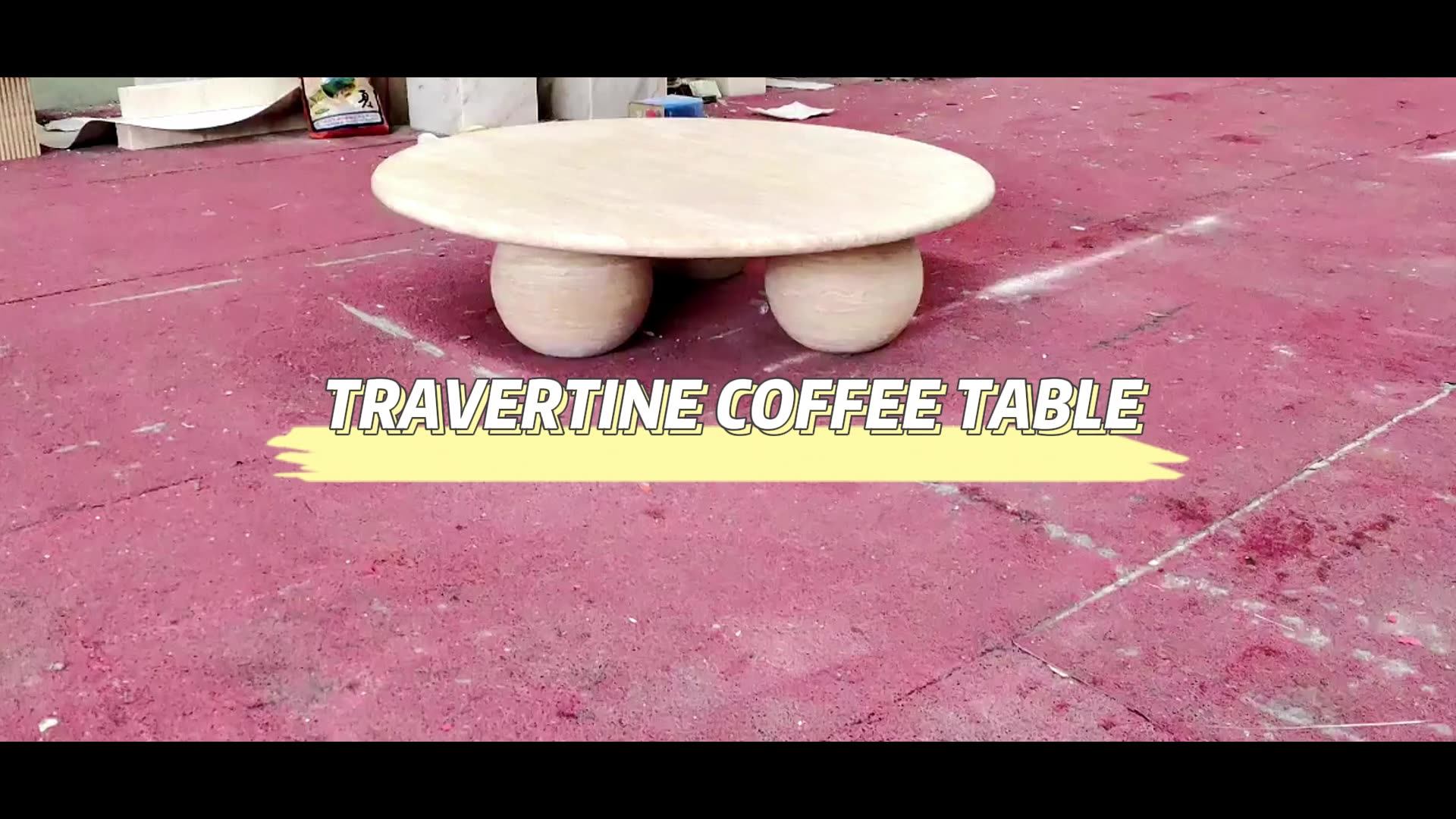 Shihui Stone Furniture 3 Balls Set Ball Coffee Table Beige Travertine ...