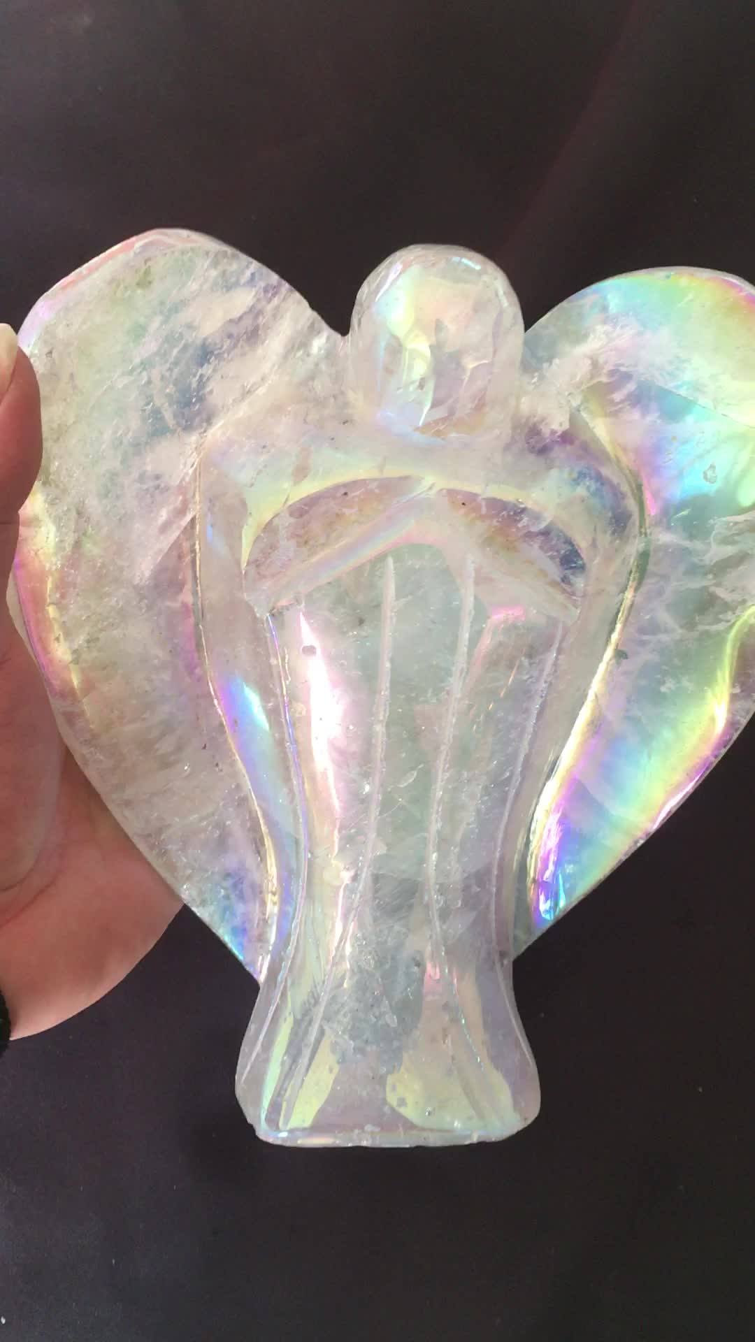 Wholesale Rainbow Angel Aura Quartz Large Crystal Angels For Decoration ...