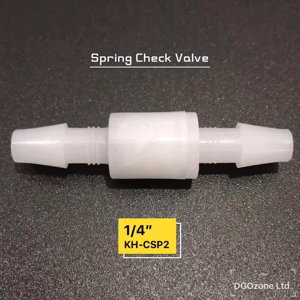 1/4" Pvdf Stainless Steel Spring Check Valves One Way Plastic Ozone ...