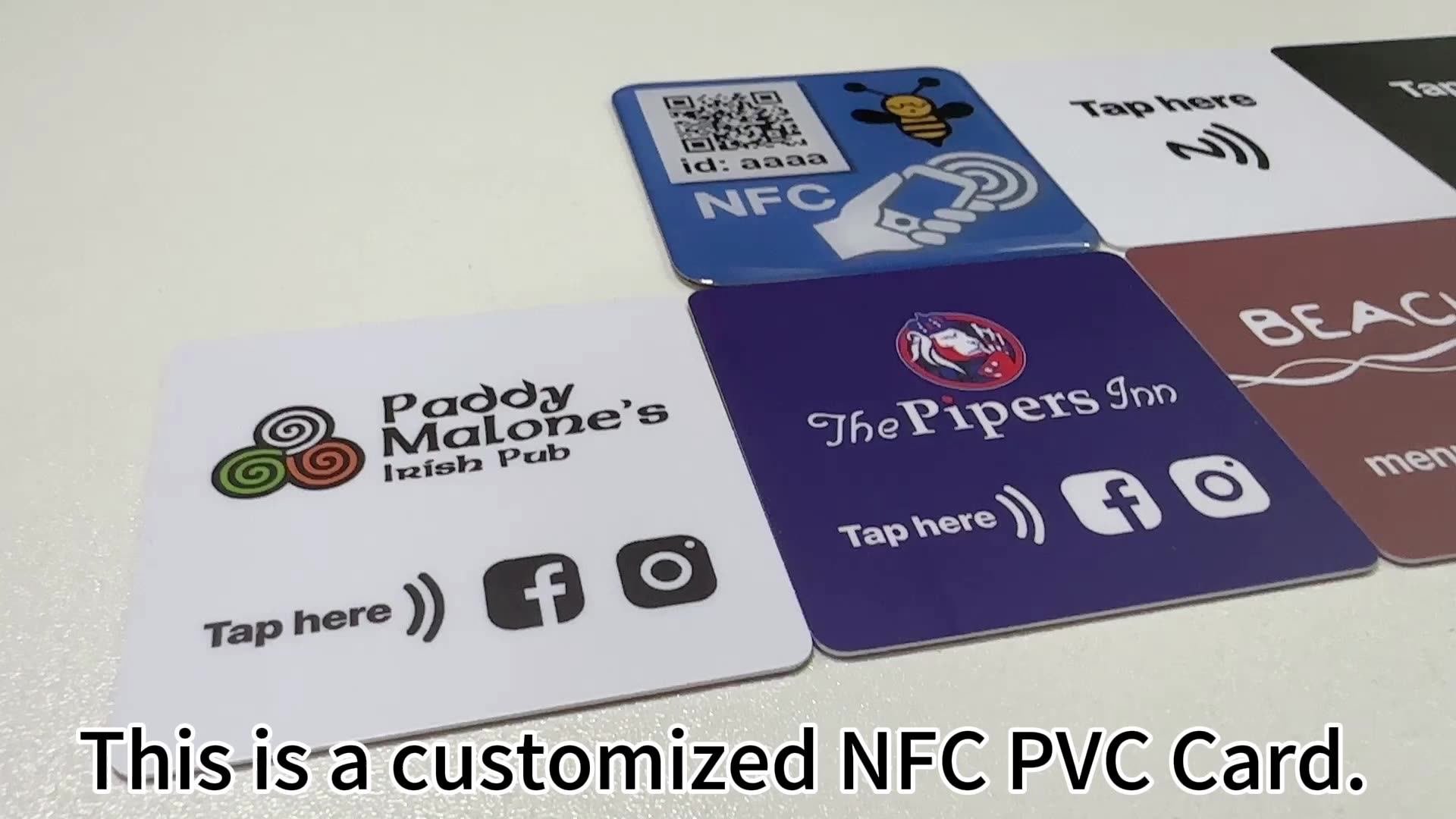 Nfc Chip Google Review Card Pvc Qr Code Contactless Sign Social Media ...