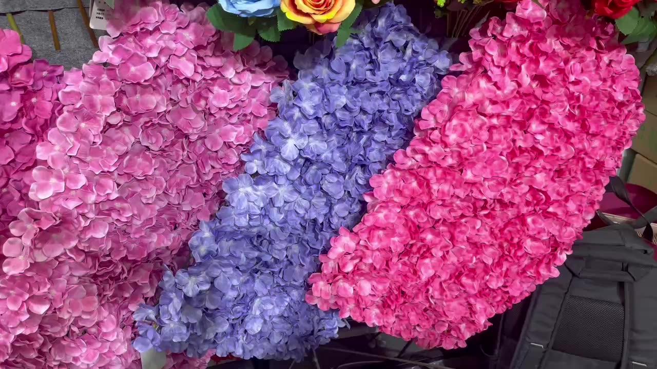 Customized 3d Hydrangea Flower Wall Backdrop Cloth Flower Wall Wedding ...