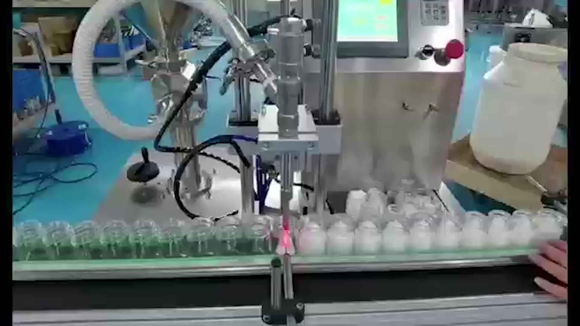 Automatic Pneumatic Piston Pump Dispenser 1 Nozzle Cosmetics Conveyor ...