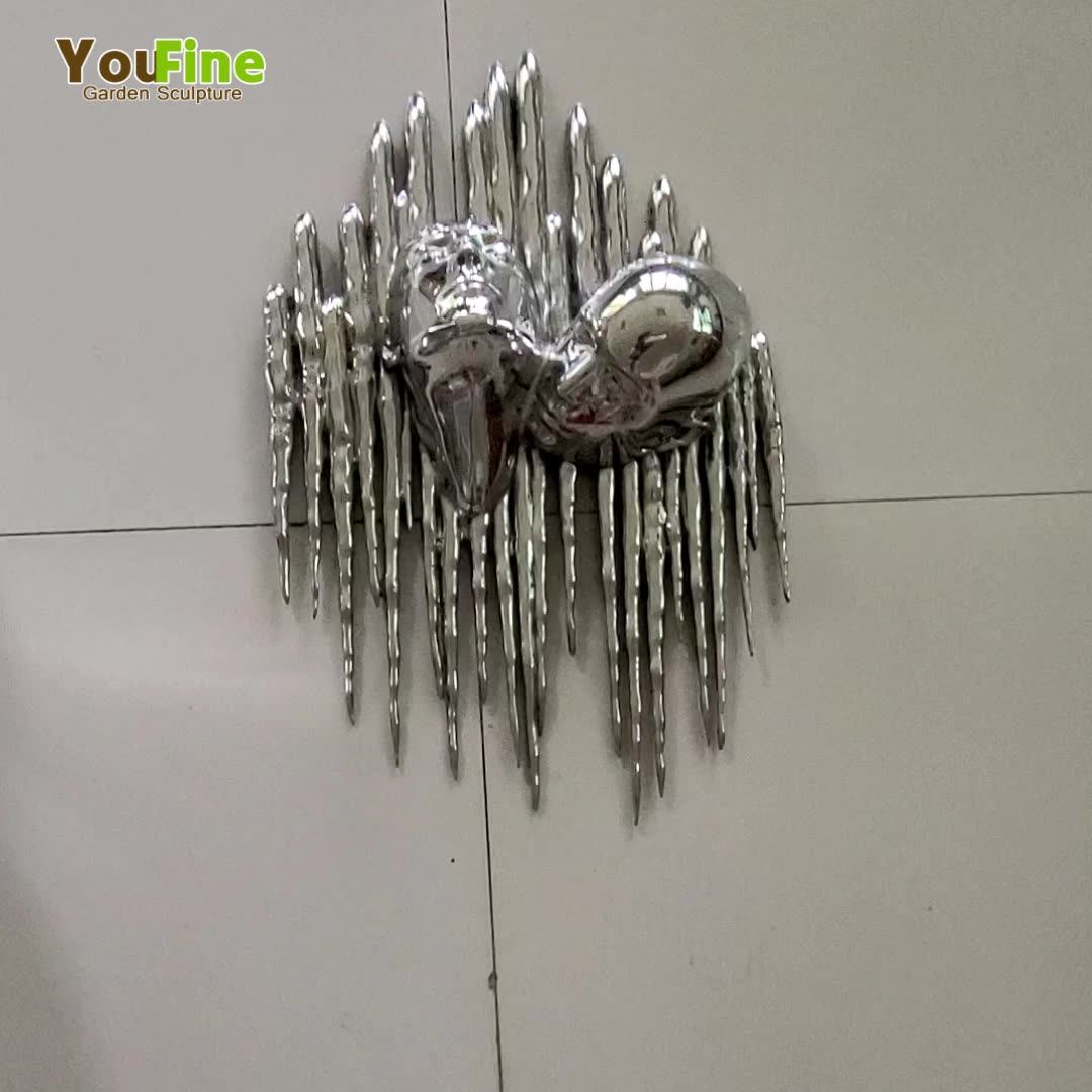 Famous Modern Abstract Stainless Steel Wall Art 3d Metal Art Sculpture ...