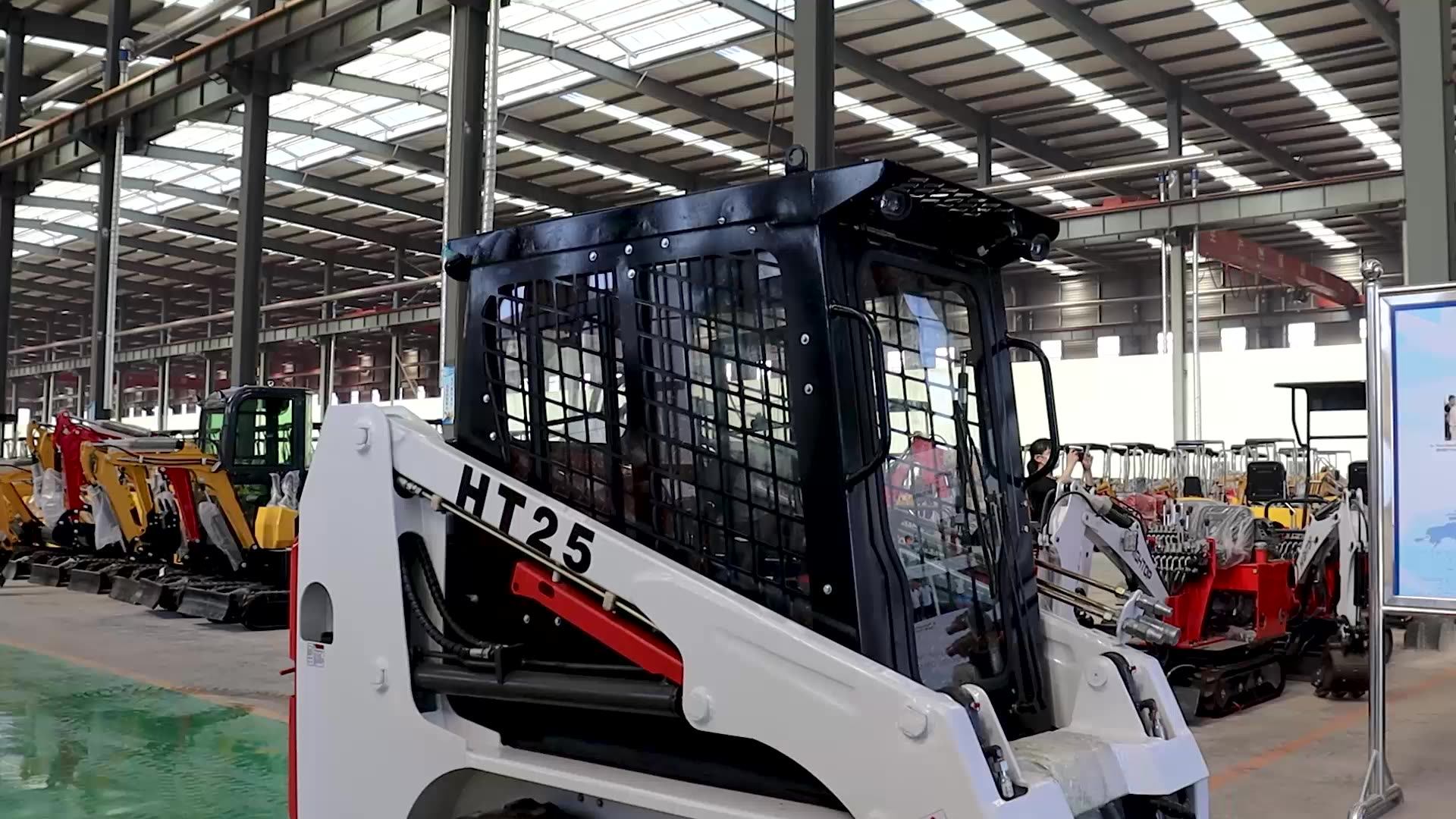 Cabin Skid Loader Ht25 Earthing-moving Machinery Construction Mini Skid ...