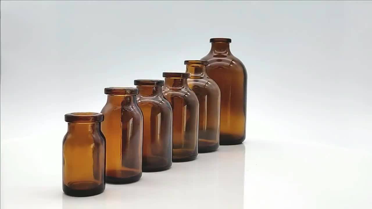 Amber Moulded Glass Injection Vials 30ml For Liquid Medicine - Buy ...