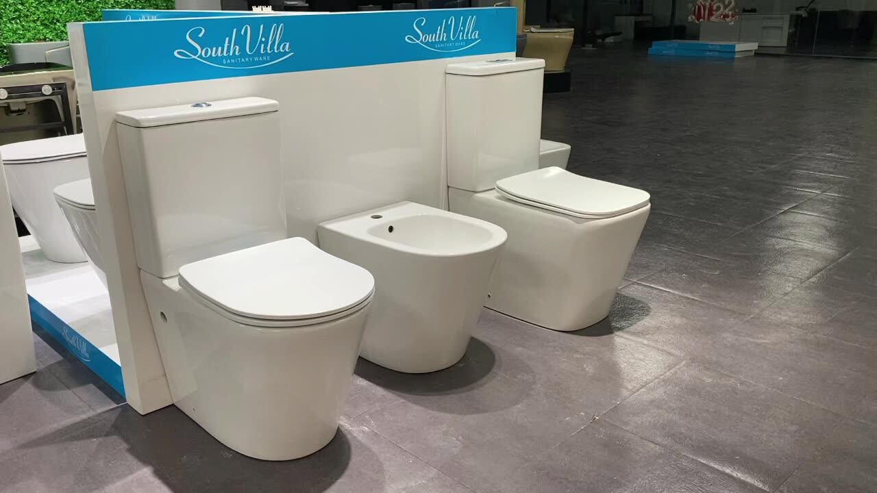 Rimless Wash Down Matte Black White Color Ceramic Toilet Bowl Water ...