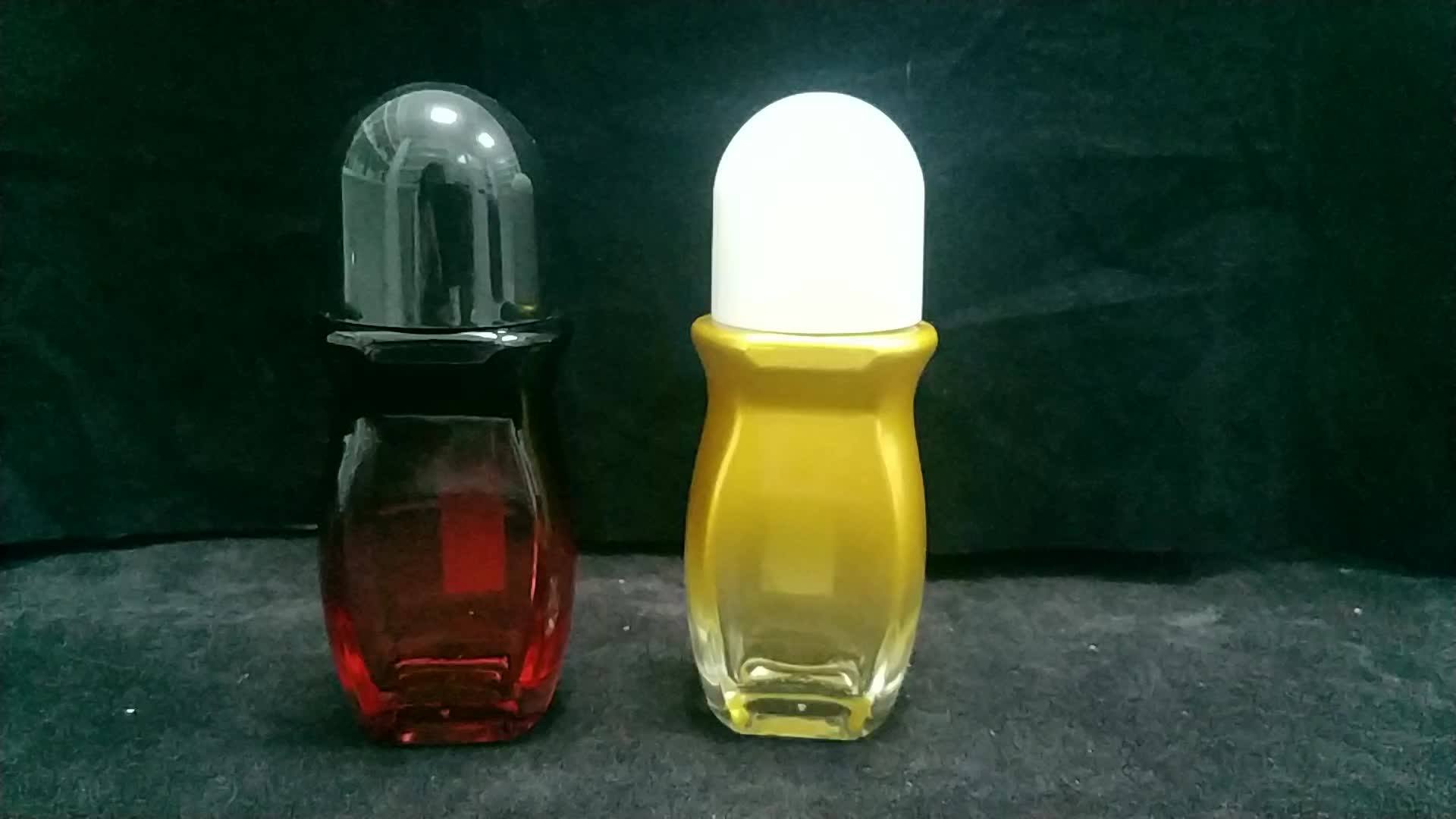 50ml Glass Roll On Deodorant Bottle With Plastic Roller Ball Perfume ...