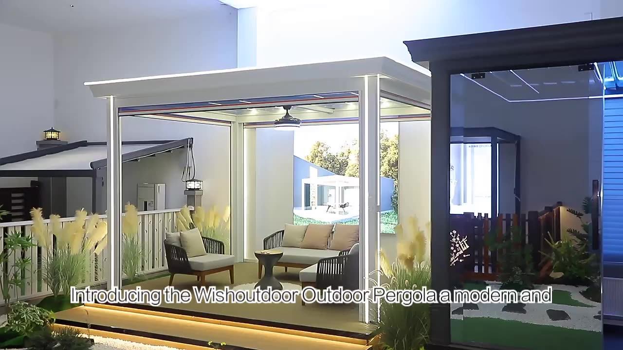 Pergola Canopy Aluminum Louver Gazebo Motorized Louvered Roof Pergola ...