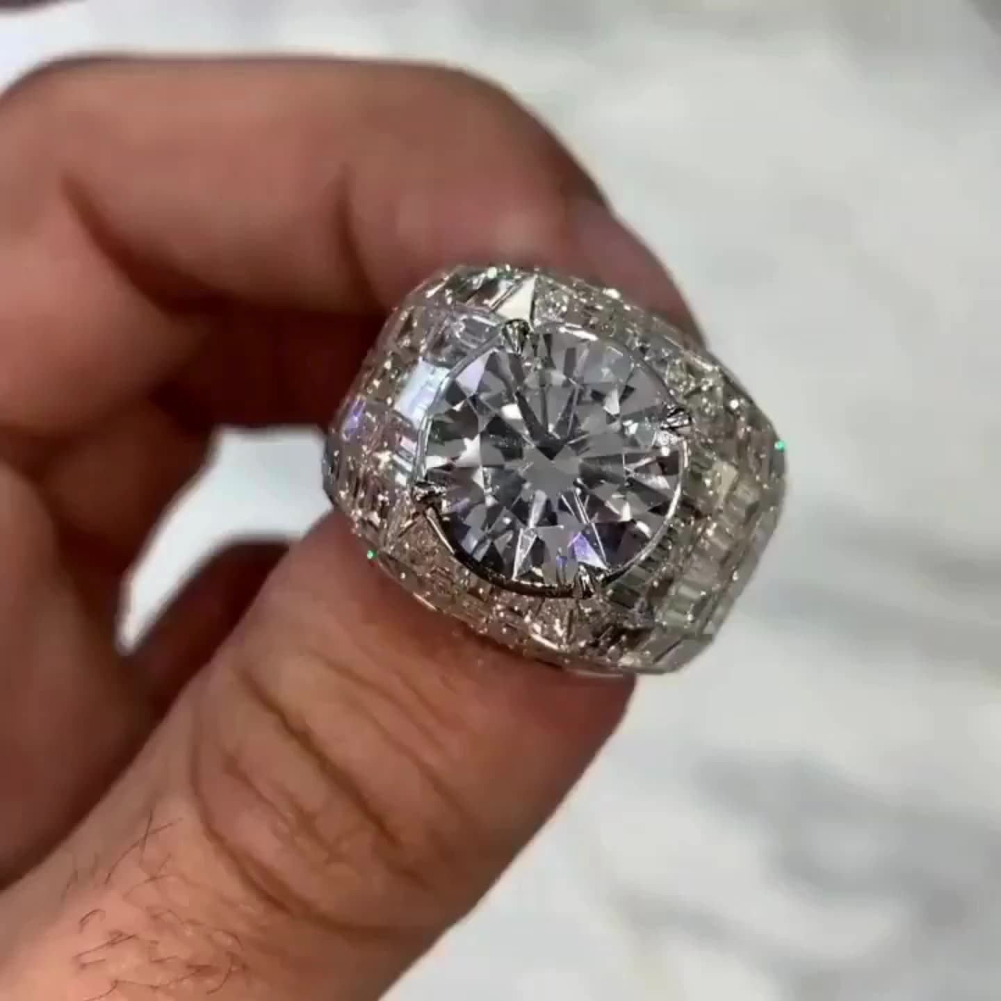 Shining Jewelry 925 Sterling Silver Ring Custom Hip Hop Rapper Vvs Iced ...