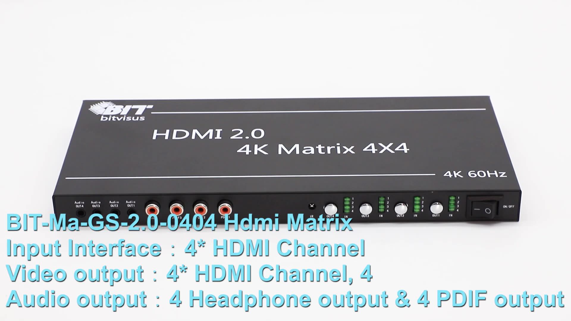 Household Supports Pdif Audio 4 In 4 Out 4k 4x4 4 X 4 Hdmi Matrix With ...